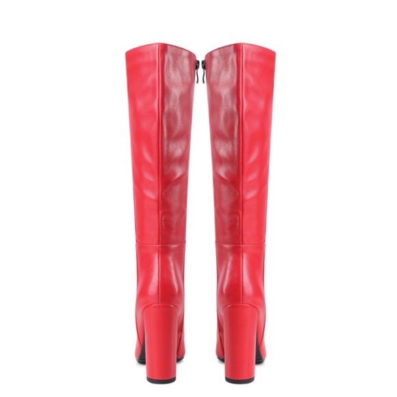 up2step | Shoes | Red Knee High Boots With Pointed Toe | Poshmark
